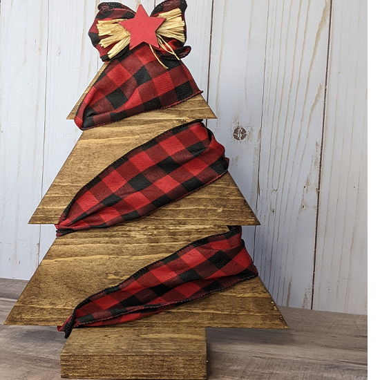 Red Ribbon Christmas Tree - Lone Wolf Craft Studio